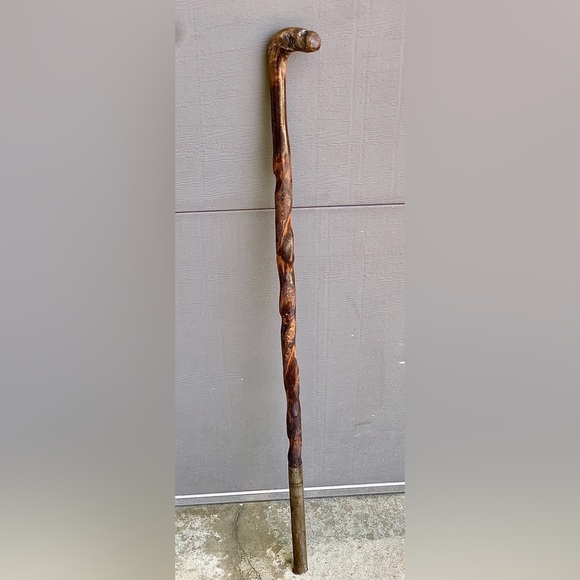 Art | 19th Century Antique Twisted Burley Wood Swagger Stick Cane ...